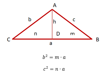 Teorema de la altura, cateto y Pitágoras. Ejemplos